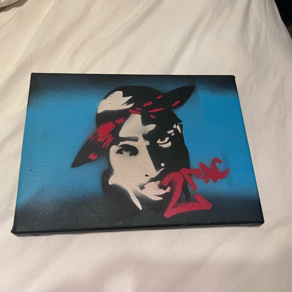 Art | Tupac Spray Paint Art Decor | Poshmark